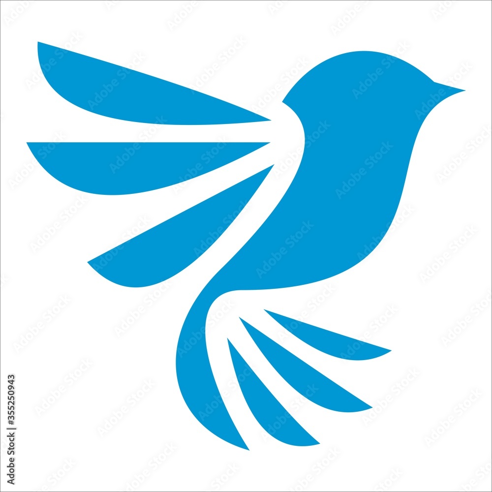 blue bird flying logo designs element vector illustrations Stock Vector ...