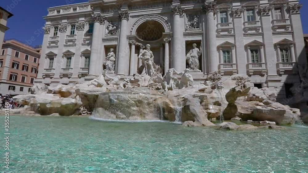 Vidéo Stock Palazzo Poli and Trevi Fountain Rome, Italy. Popular ...