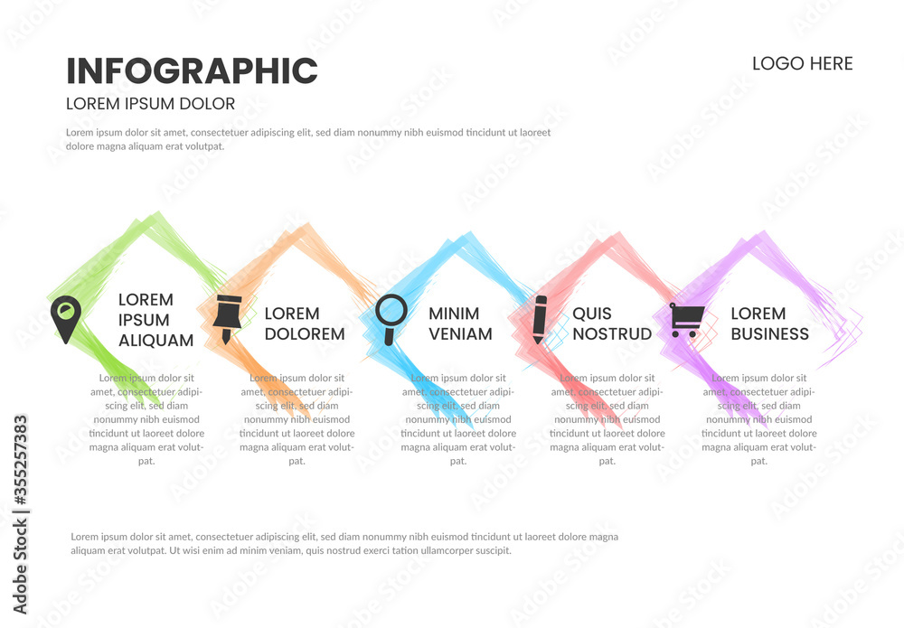 Infographic Timeline Layout with Icons Stock Template | Adobe Stock