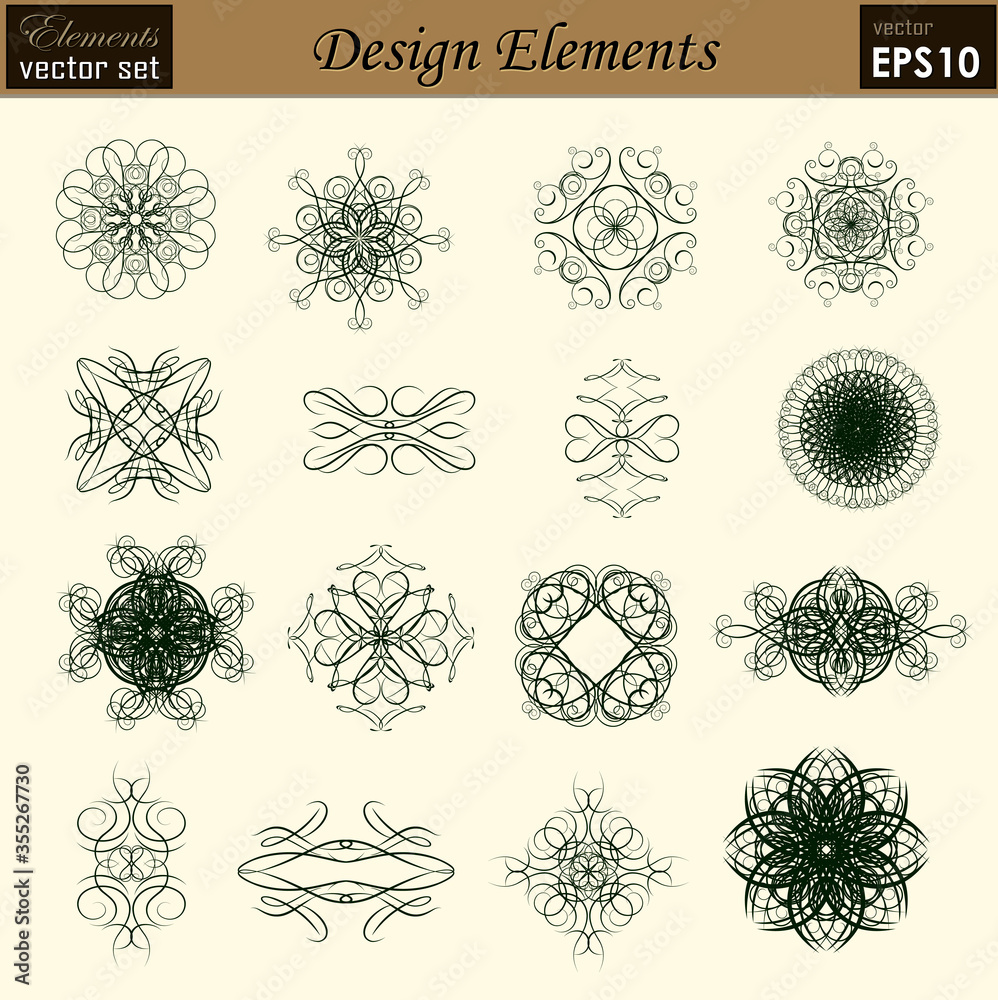 Vector set: Calligraphic design elements and page decoration, Useful ...