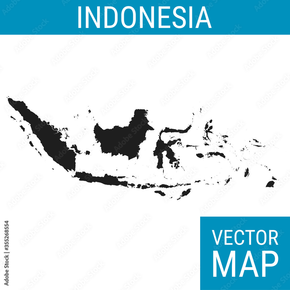 Indonesia vector map with title Stock Vector | Adobe Stock