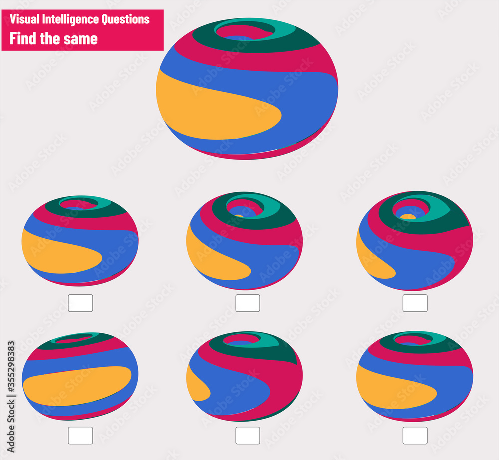 Visual Intelligence Questions. Find the same. IQ Test Stock Vector ...