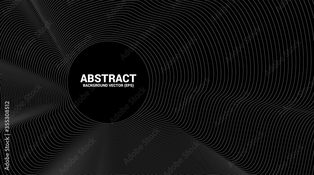 Digital Contour curve dot and line ripple and wave with wireframe ...