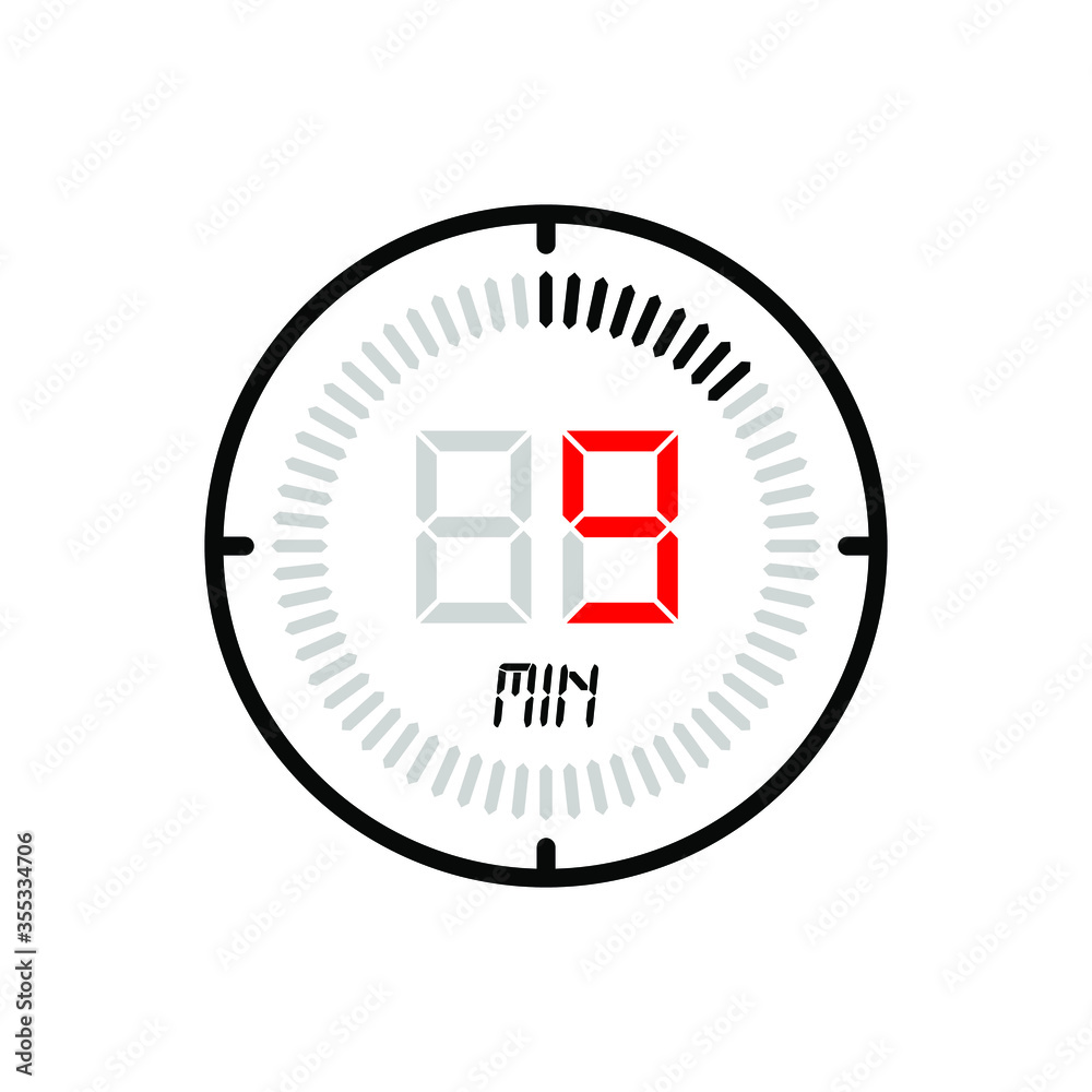 The 9 minute icon isolated on white background. stopwatch vector icon ...