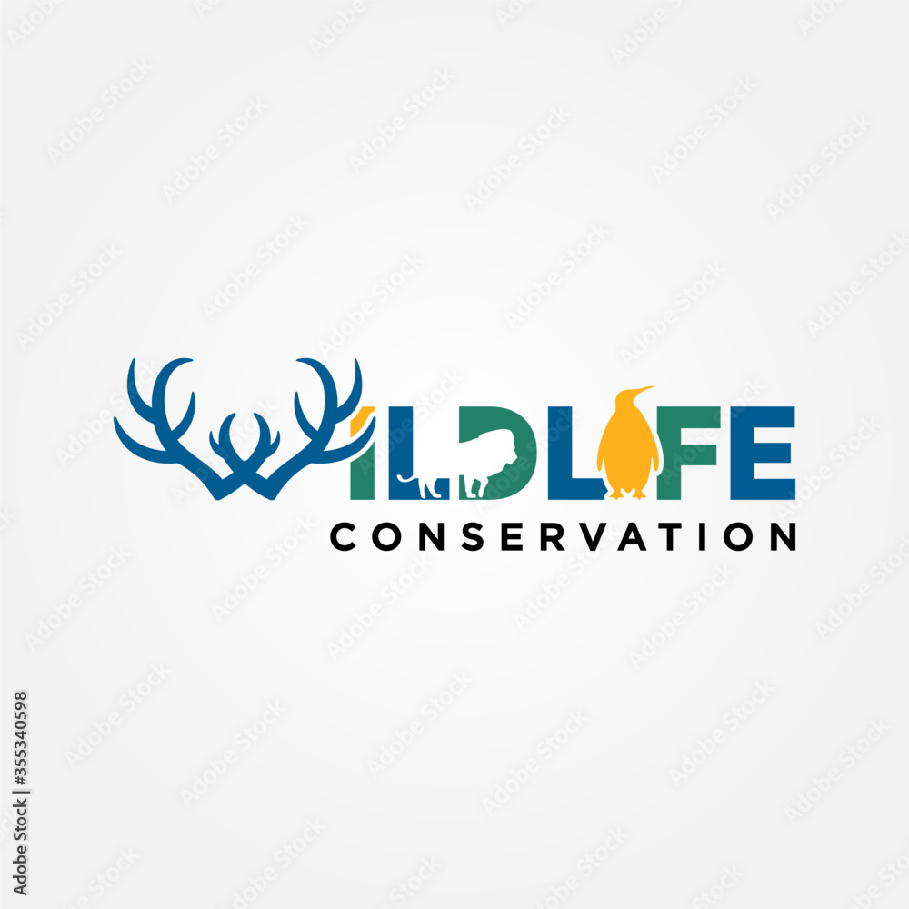 Wildlife Conservation Logo Vector Template Design. Vector Illustration ...
