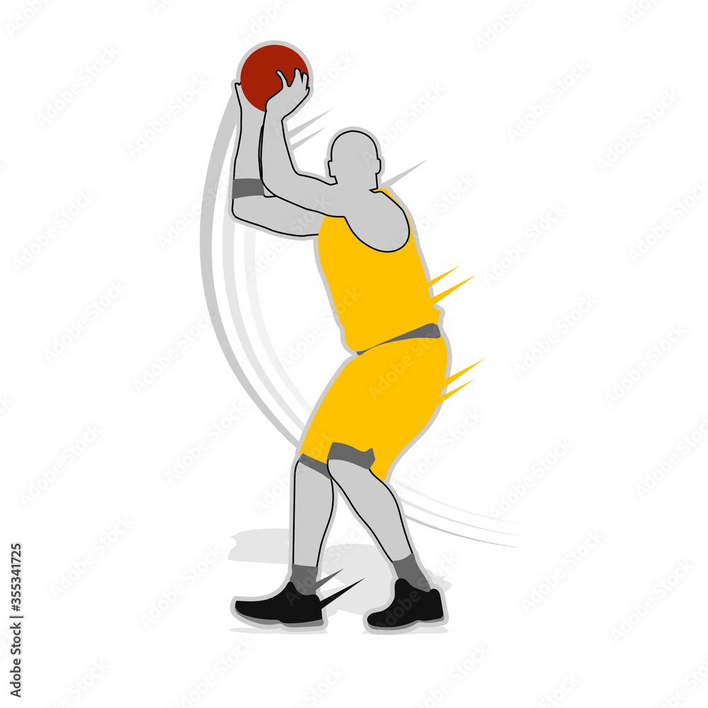 Basketball player shape silhouette vector set action pose Stock Vector ...