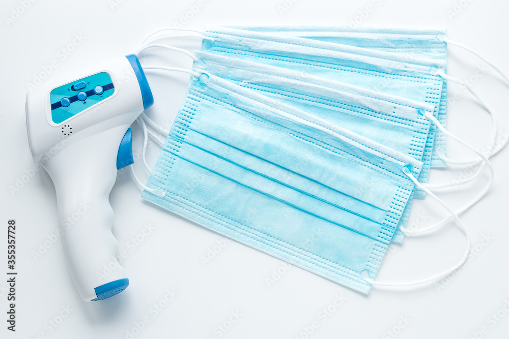 Infrared electronic thermometer gun and medical surgical mask for ...