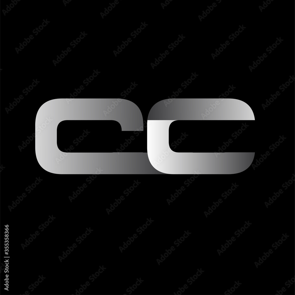 Initial letter CC uppercase modern and simple logo linked white colored ...