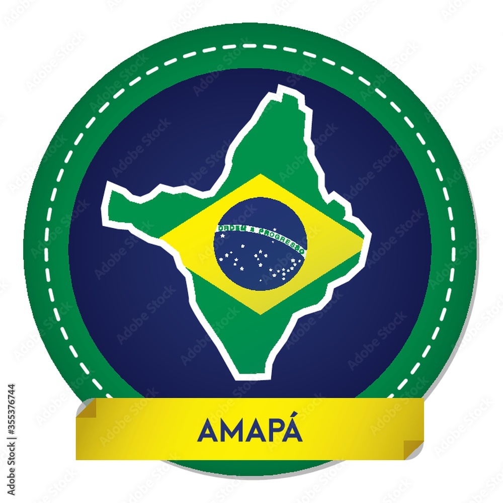amapa map sticker Stock Vector | Adobe Stock