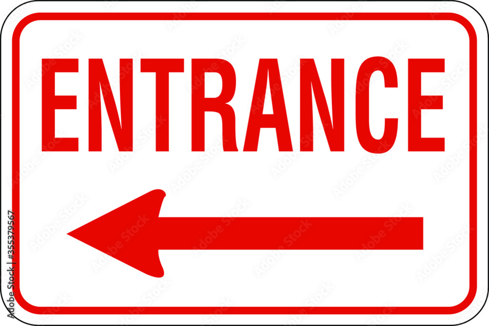entrance this way directional entry only sign vector Stock Vector ...