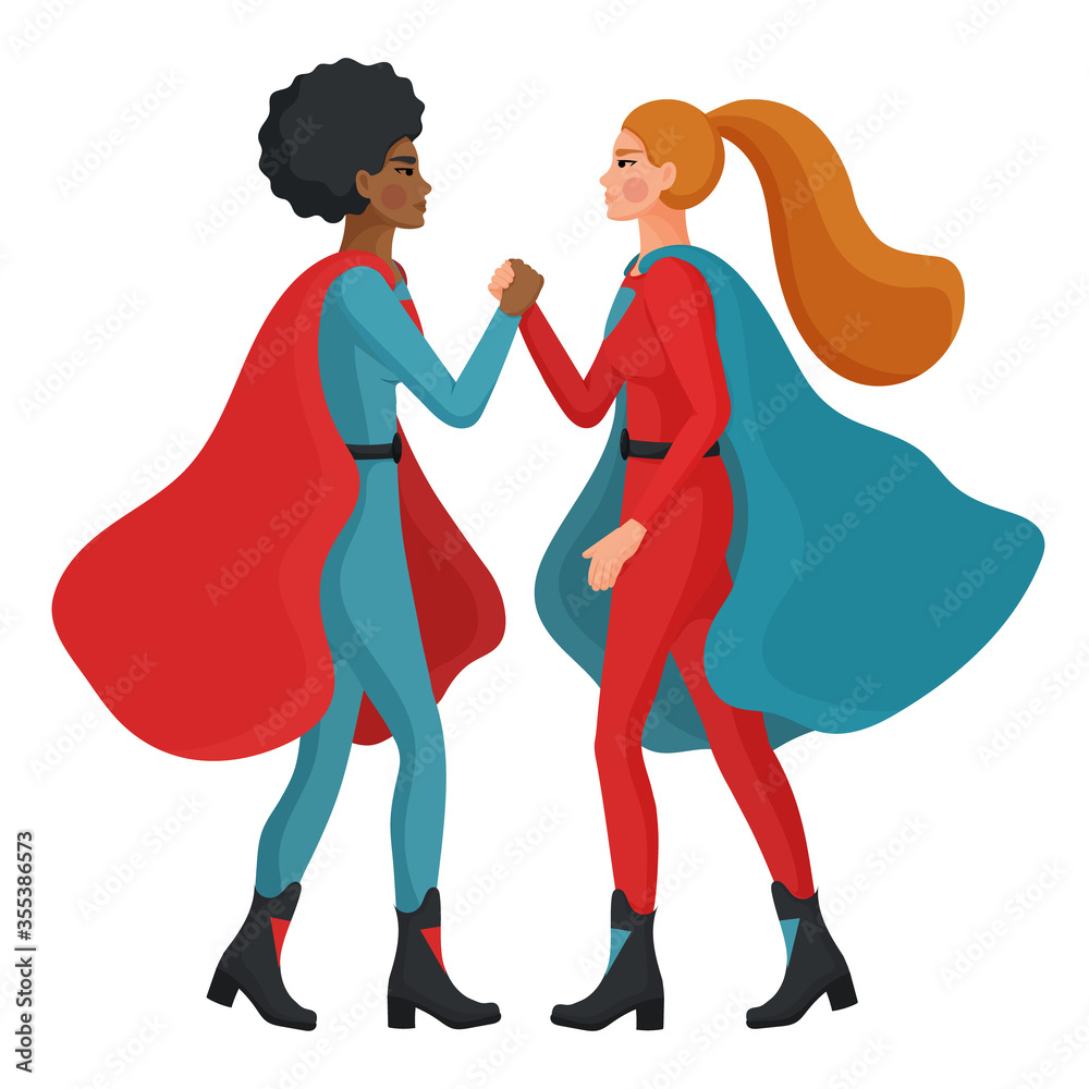 Superheroes women character. Concept of racism, discrimination ...