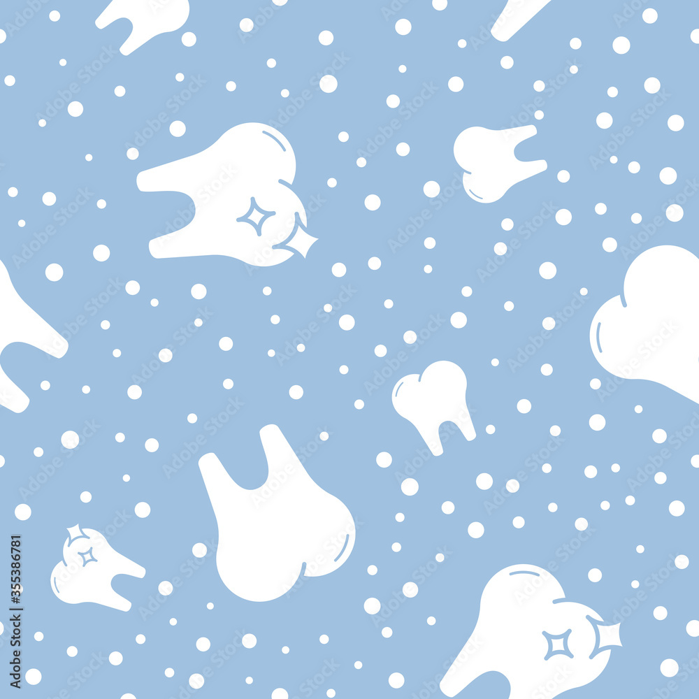 Wrapping paper - Seamless pattern of symbols tooth for vector graphic ...