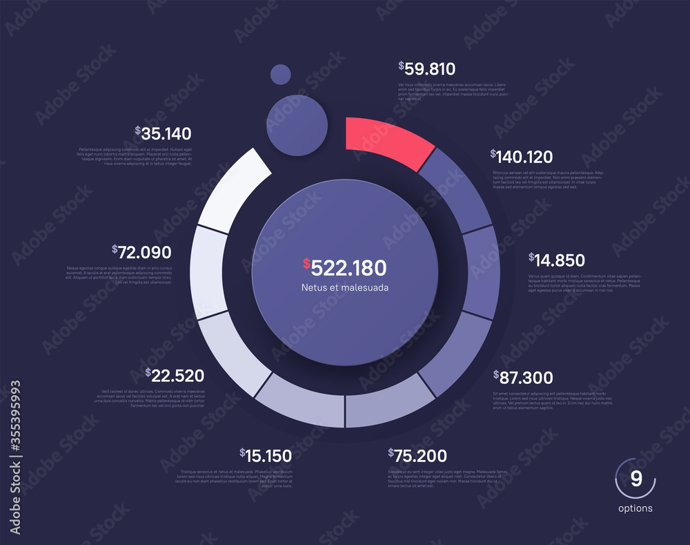 Vector circle chart design, modern template for creating infographics ...