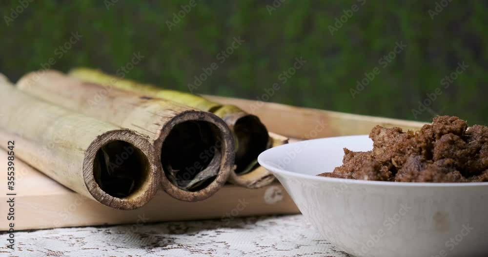 Lemang and Rendang, traditional malay food and very popular in Malaysia ...