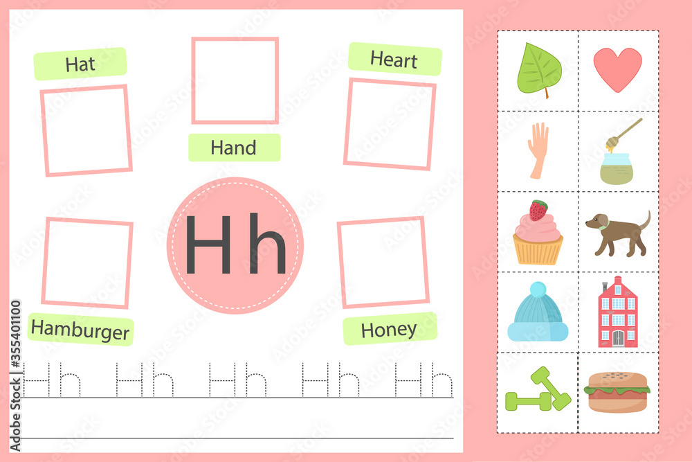 Vetor de Alphabet tracing worksheet for preschool and kindergarten ...