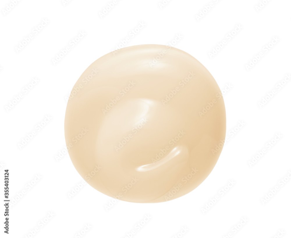 Yellow face cream, retinol serum swatch isolated on white. Beauty ...