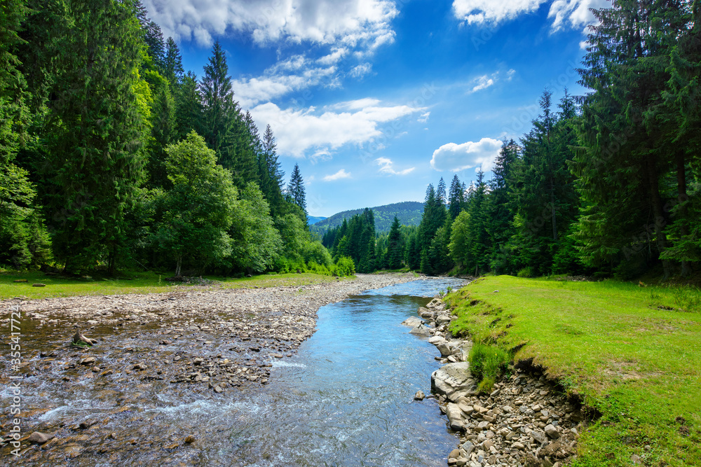 river in the mountain landscape. beautiful nature scenery with water ...
