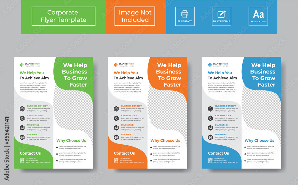 Corporate Flyer Design , Business Flyer Template vector design for Brochure, Annual Report ...