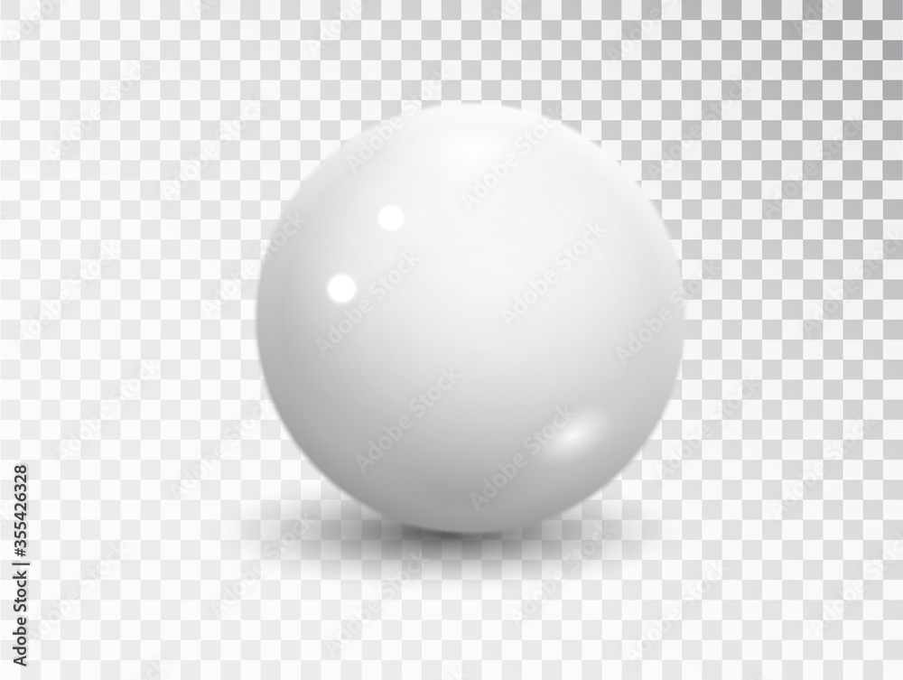 White sphere isolated on transparent background. Realistic White ball ...
