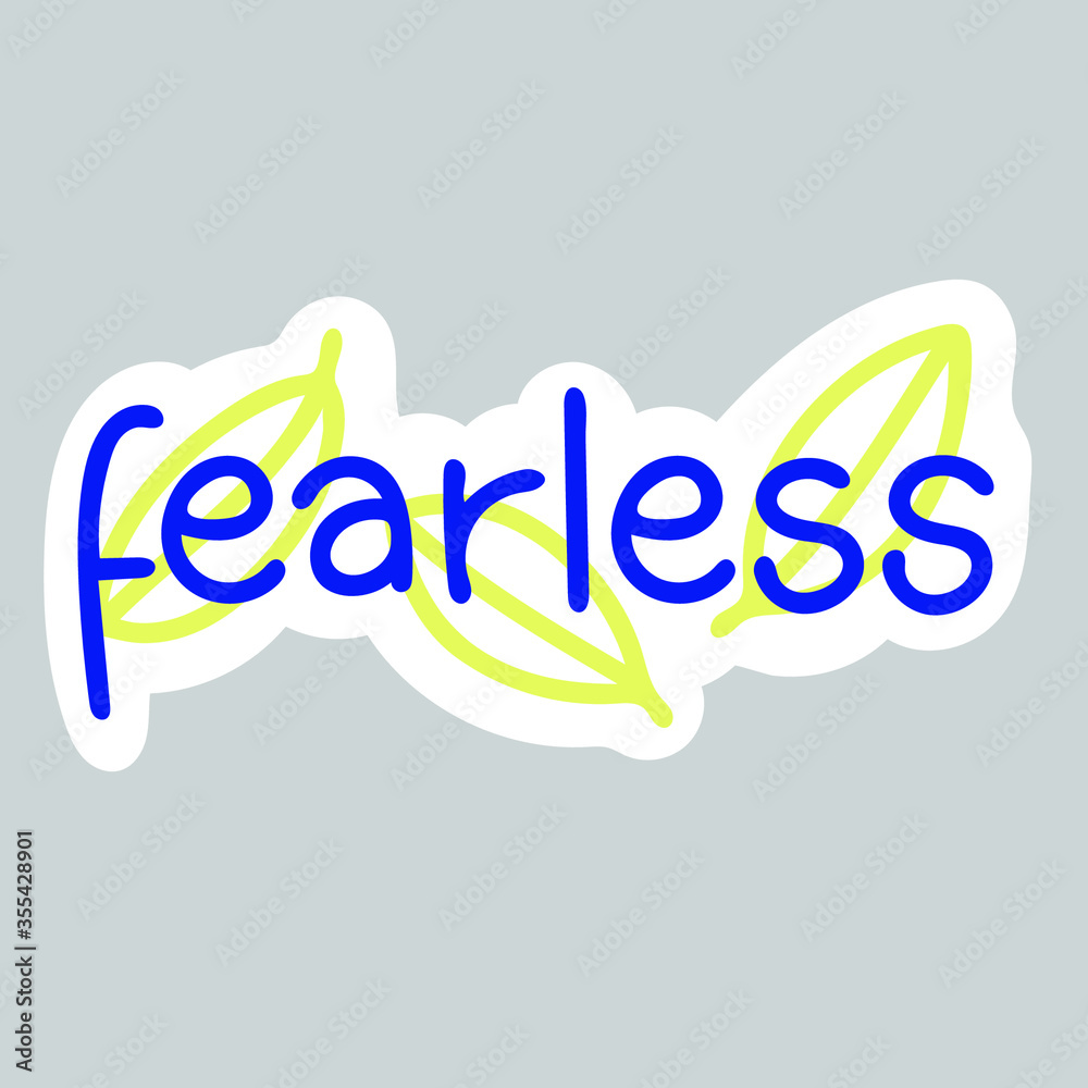 Vector graphic printable sticker cut file template of Fearless patch ...