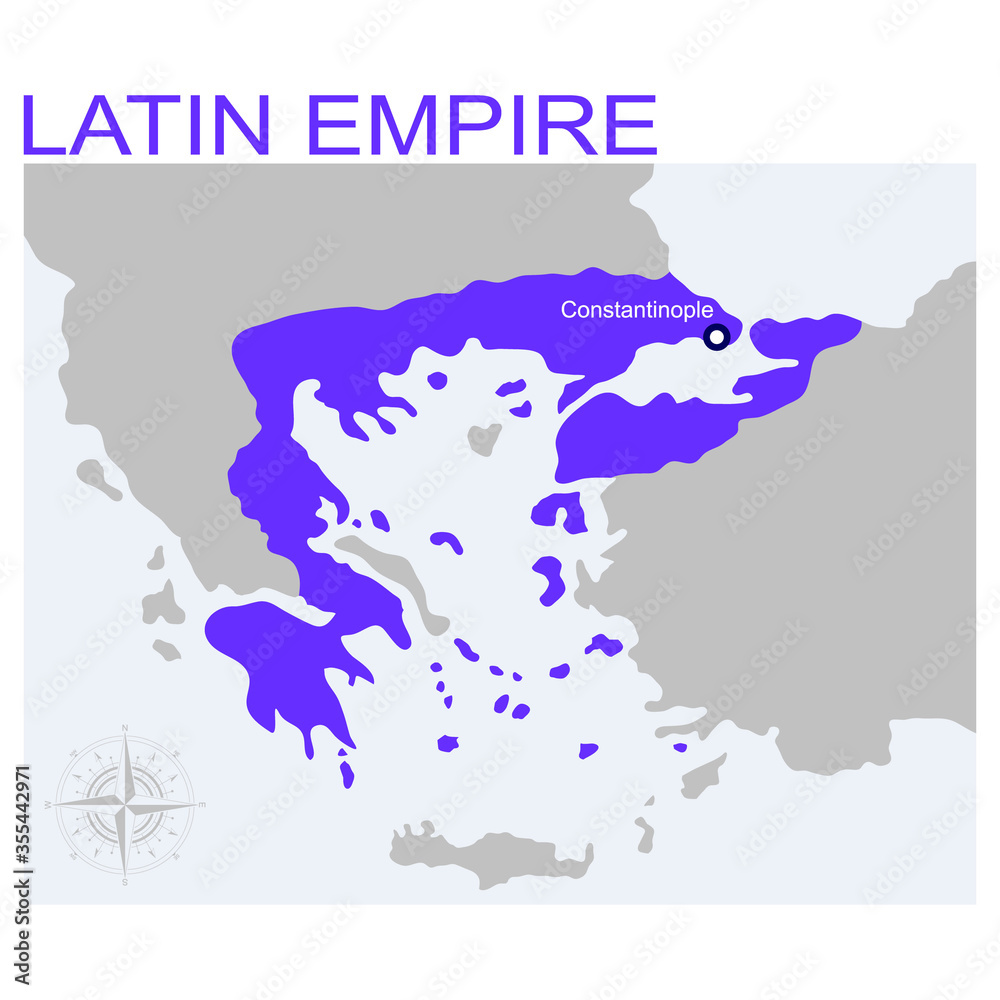 vector map of The Latin Empire Stock Vector | Adobe Stock