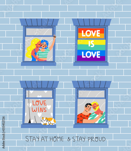 Colorful vector illustration for the Pride Month celebration. LGBT ...