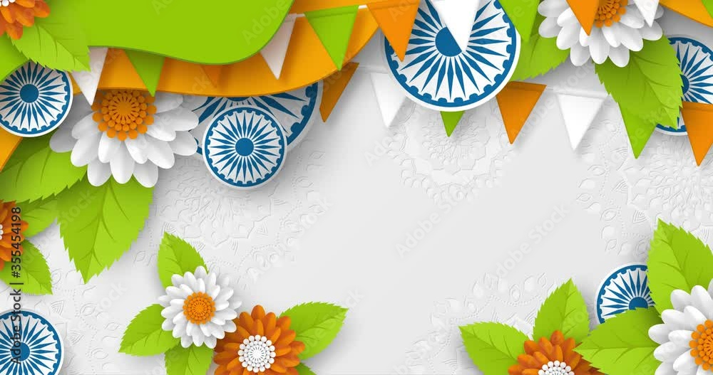Seamless 4K loop video animation for national holidays of India ...