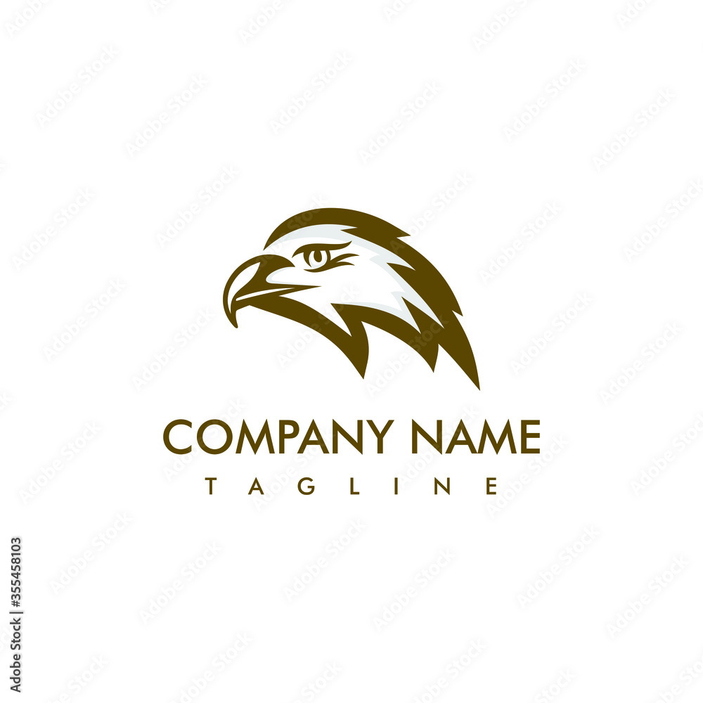 Golden eagle logo design template. Awesome a golden eagle logo. A ...