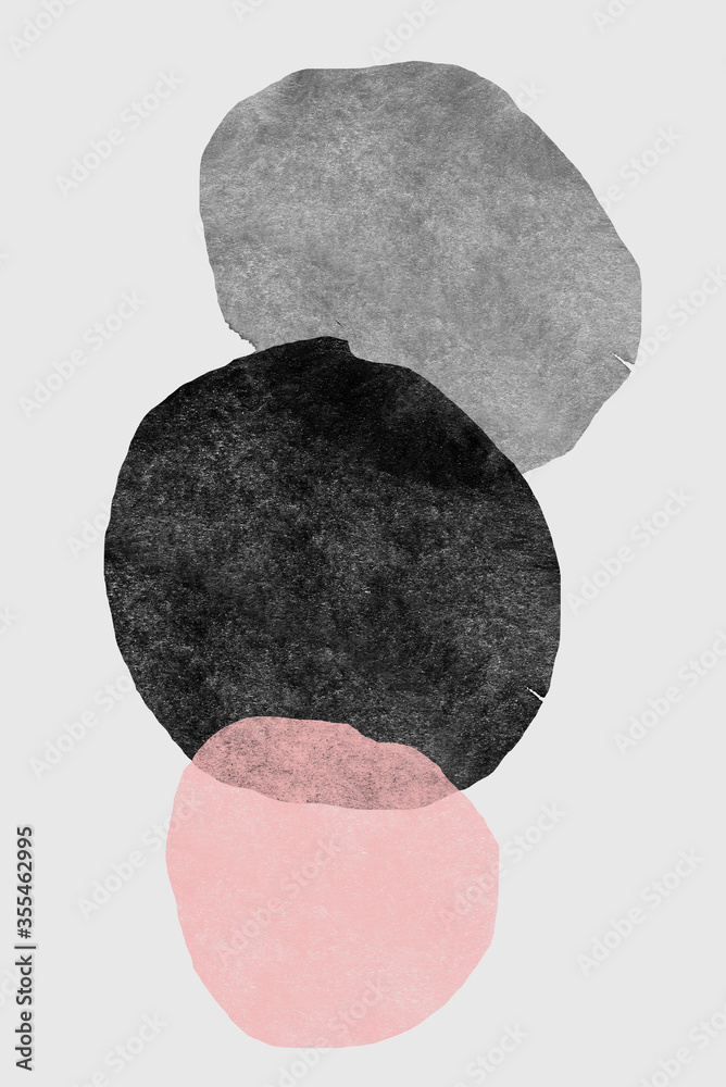Watercolor set of abstract aesthetic warm forms elements, organic and ...