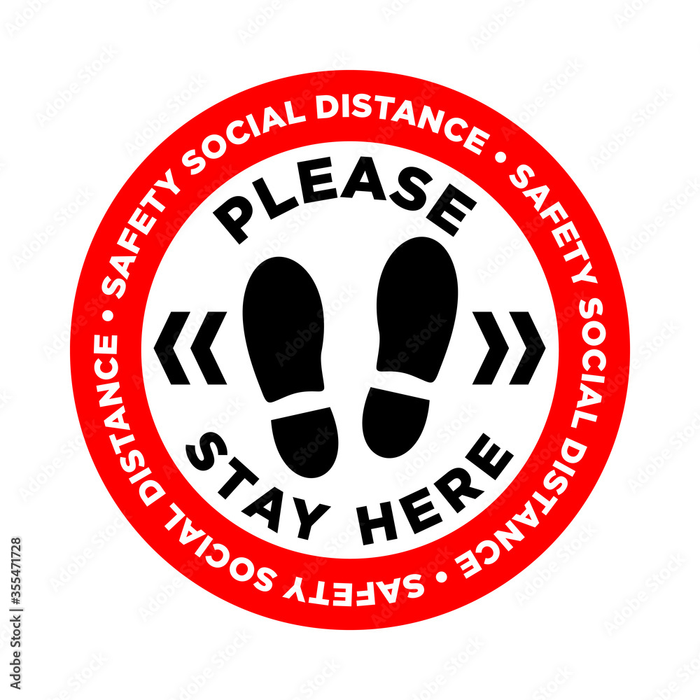 Vector of footprint sign with text keep your distance. 1,5 m safety ... Vector of footprint sign with text keep your distance. 1,5 m safety ...
