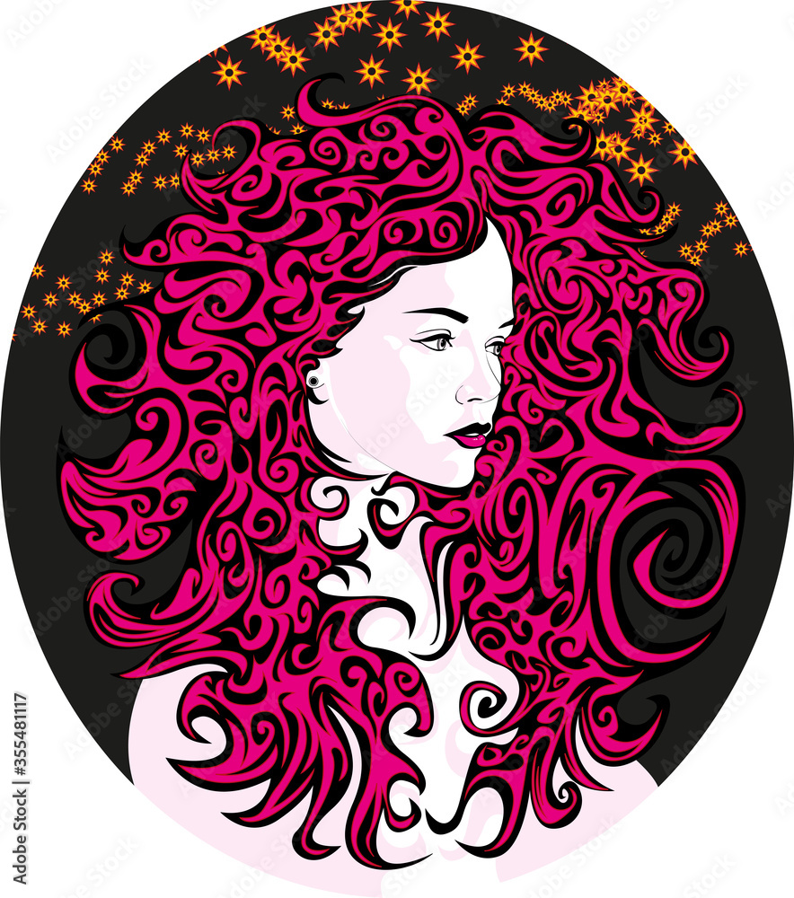 Star girl barbie. Vector avatar, logo. Stock Vector | Adobe Stock