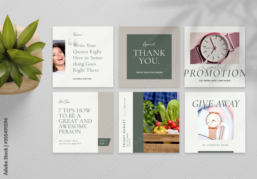 Social Media Post Layout Stock Template | Adobe Stock