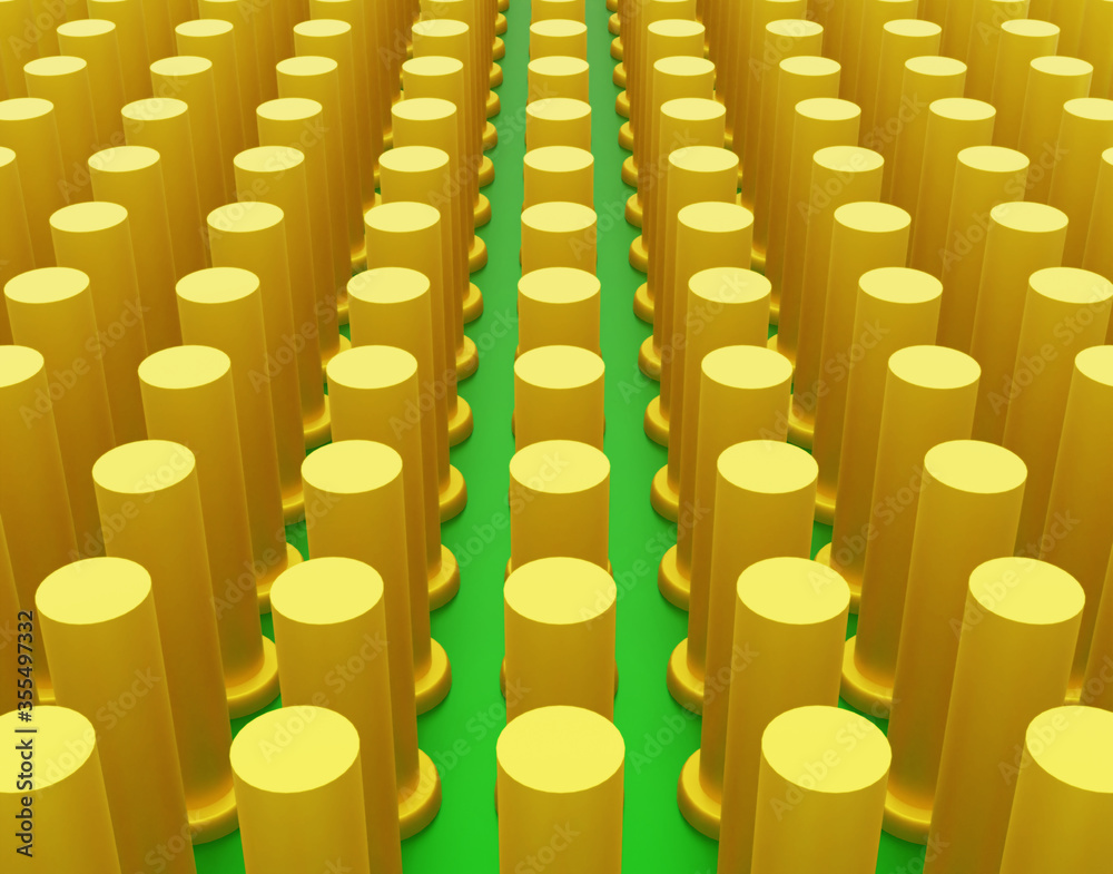 gold pins of computer processor close up. rendered in 3d Stock ...