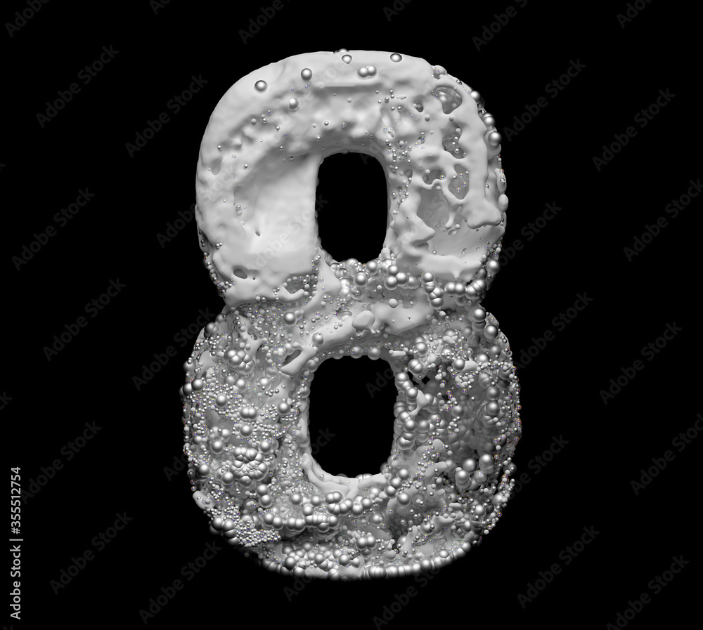 3d render of abstract art of sign or symbol number eight 8 based on ...