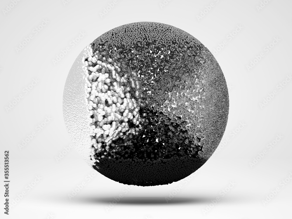 Illustrazione Stock 3d render of abstract art 3d ball based on small ...