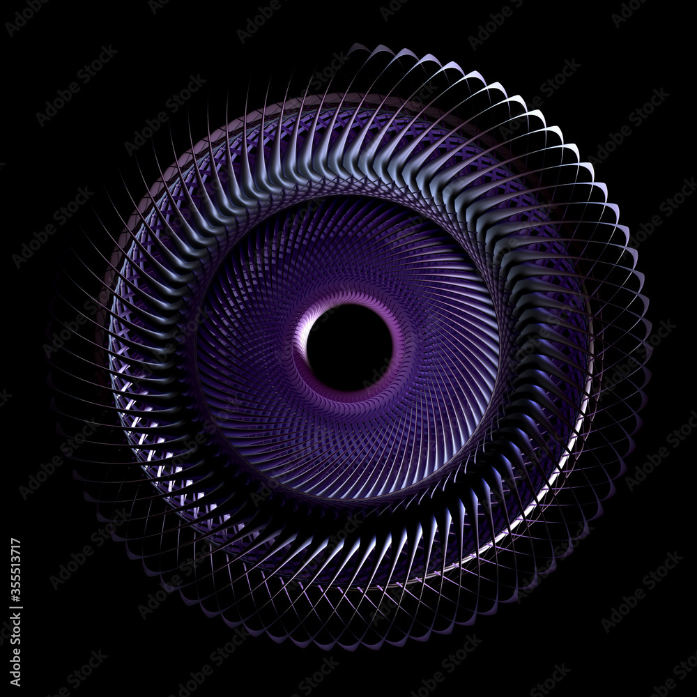 3d render of abstract art of surreal turbine industrial machinery ...