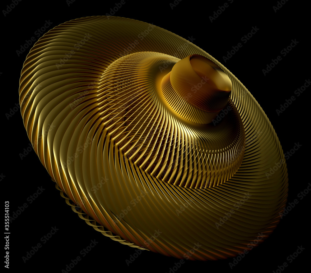 3d render of abstract art of surreal turbine industrial machinery ...
