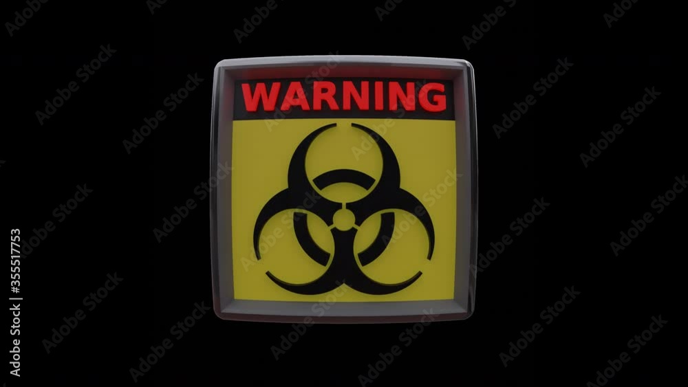 Vidéo Stock Biohazard Warning Sign with glowing text floating in the ...