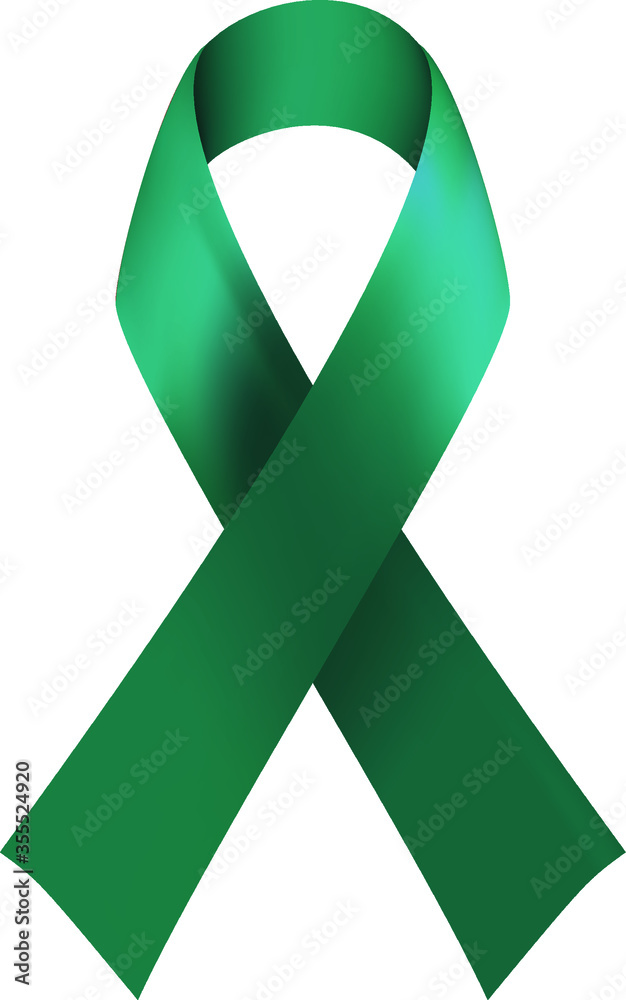 Vecteur Stock jade satin ribbon on a white background. Realistic jade ...