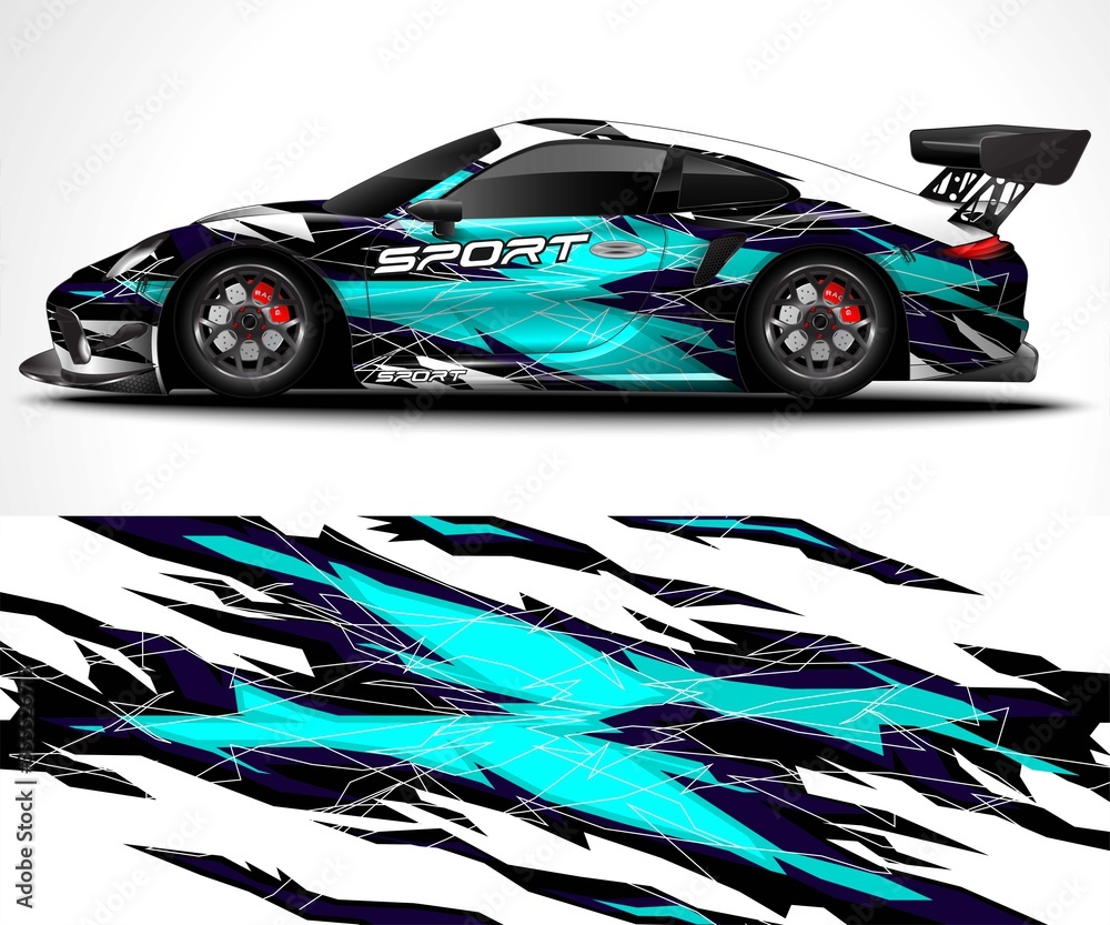Abstract background for racing Sport Car Wrap design and vehicle livery ...