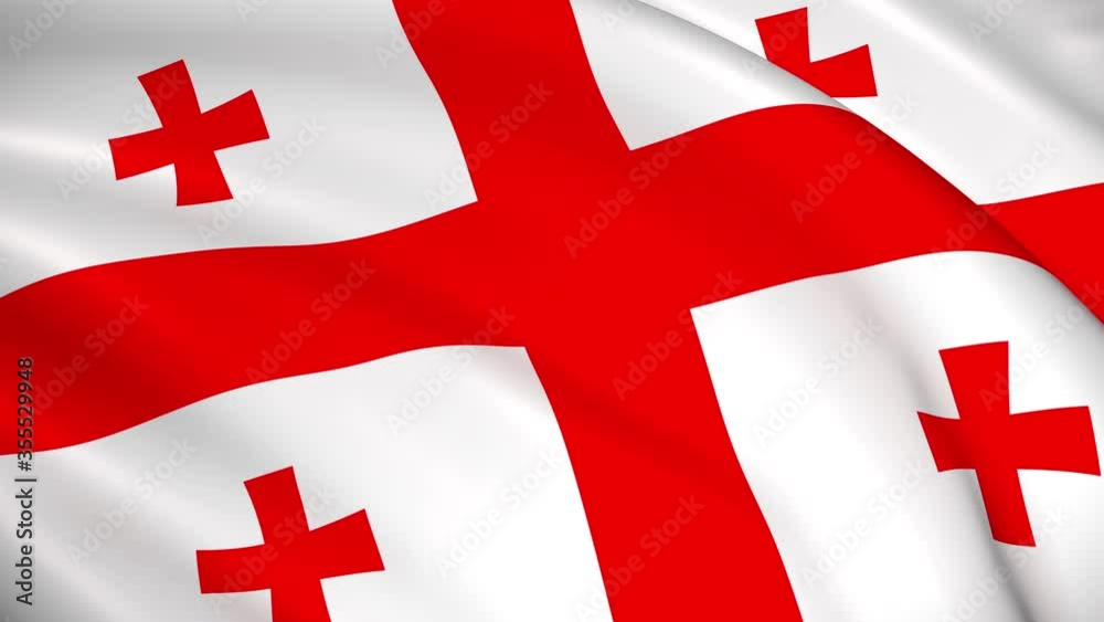 Georgia National Flag - 4K seamless loop animation of the Georgian flag ...