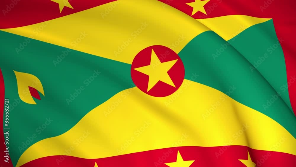 Grenada National Flag - 4K seamless loop animation of the Grenadian ...