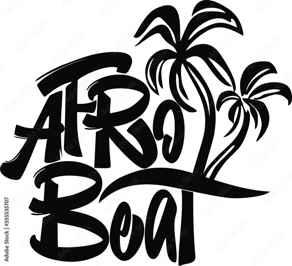 Afrobeat hand lettering design.Modern calligraphy style illustration ...