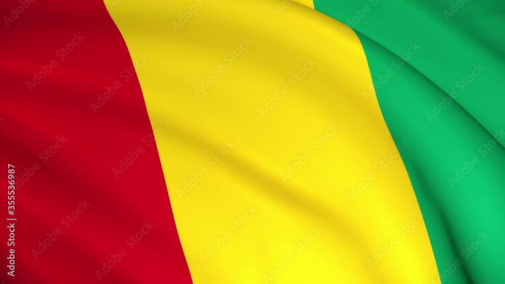 Guinea National Flag - 4K seamless loop animation of the Guinean flag ...