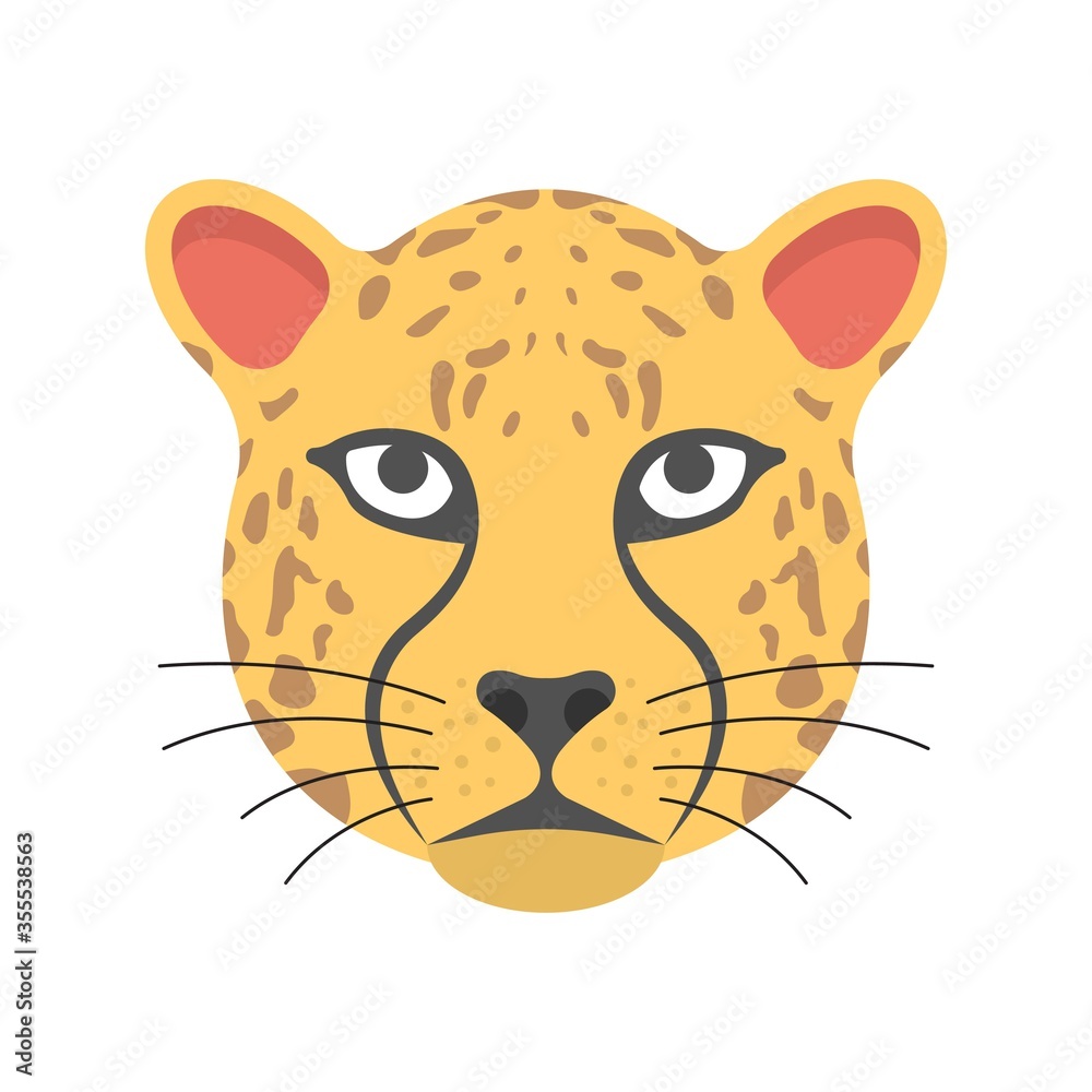 Tigress head icon in flat design style. Tiger symbol for logo, mascot ...
