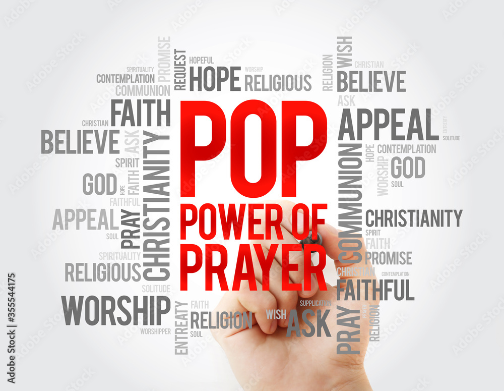 POP - Power Of Prayer word cloud, concept background Stock Photo ...