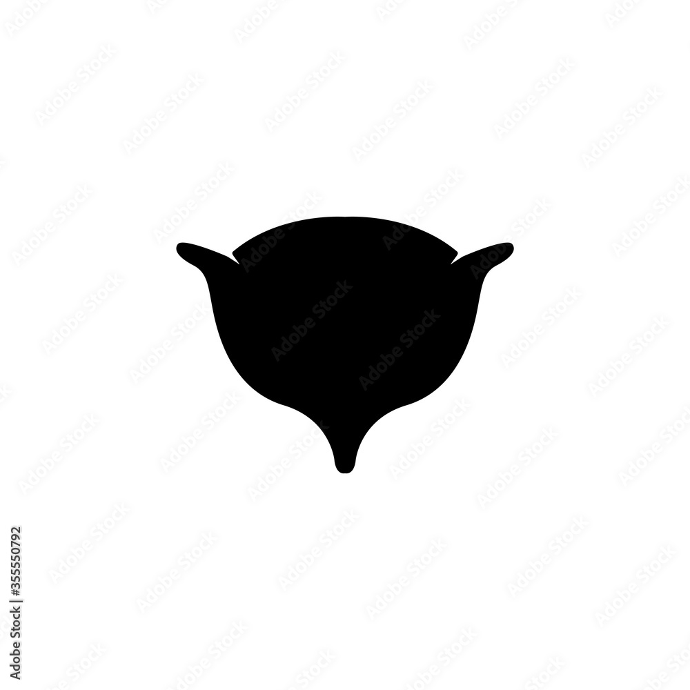 Urinary Bladder, Human Organ, Urology. Flat Vector Icon illustration. Simple black symbol on ...