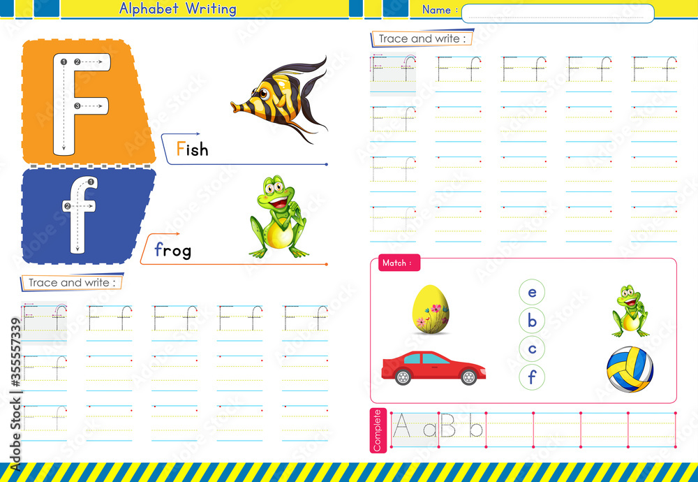 Alphabet writing A-Z Tracing Worksheet for preschool or kindergarten ...