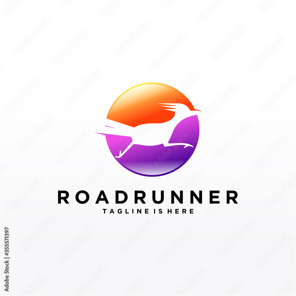 Roadrunner bird abstract minimal simple geometric logo design icon ...
