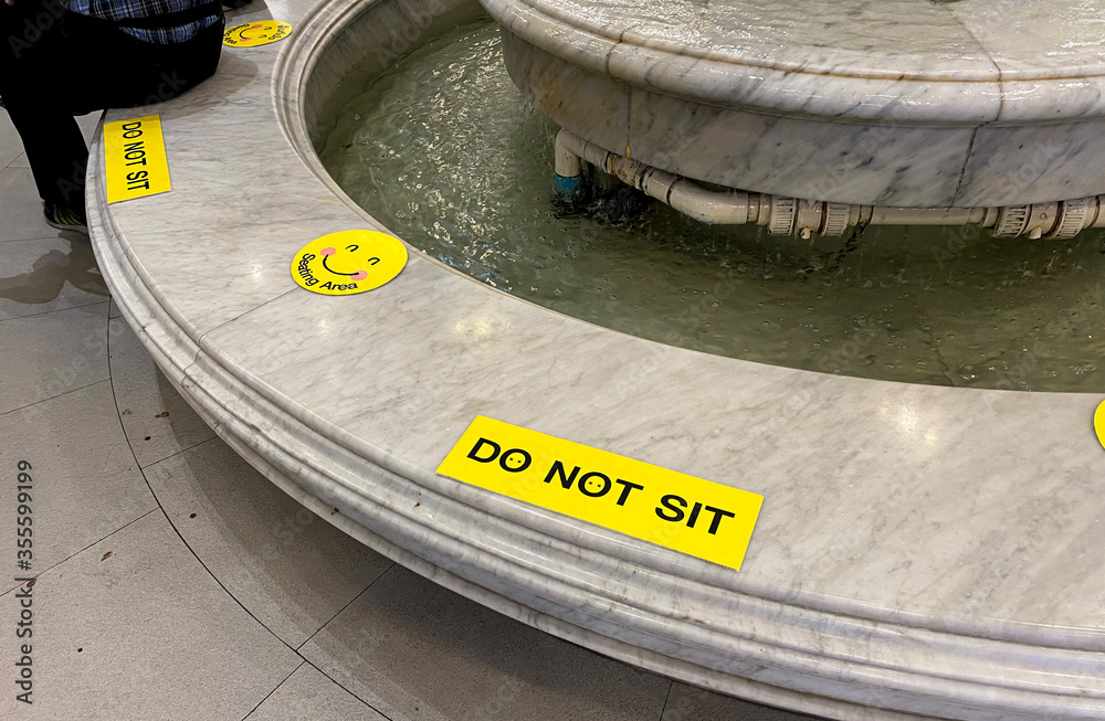 keep distance in public society people to protect COVID-19 coronavirus ...